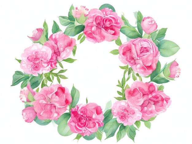 Premium AI Image | Watercolor floral frame AI Generative Premium AI Image | Watercolor floral frame AI Generative