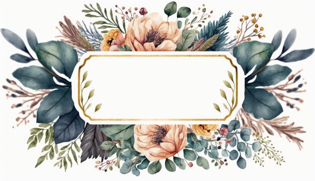 Premium Photo | Watercolor floral frame Generative AI Premium Photo | Watercolor floral frame Generative AI