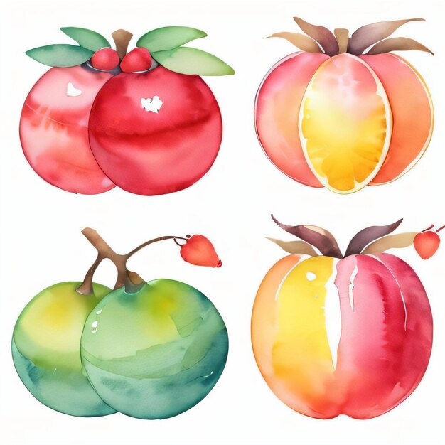 Premium Photo | Watercolor Fruits Clipart Premium Photo | Watercolor Fruits Clipart