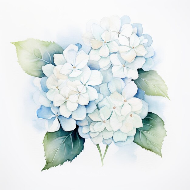Premium Photo | Watercolor Hydrangea Illustration With Delicate Realism Premium Photo | Watercolor Hydrangea Illustration With Delicate Realism