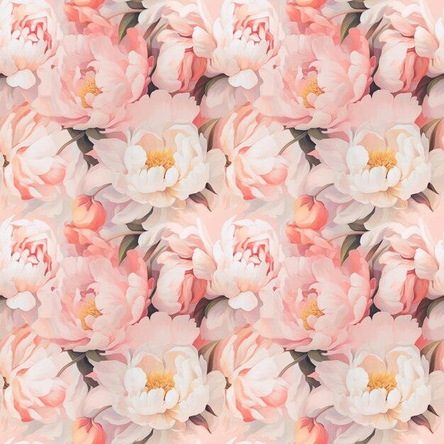Premium Photo | Watercolor illustration of a peonies pattern seamless ... Premium Photo | Watercolor illustration of a peonies pattern seamless ...