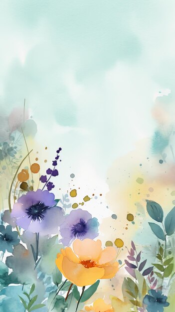 Premium AI Image | Watercolor natural floral background Illustration AI ... Premium AI Image | Watercolor natural floral background Illustration AI ...