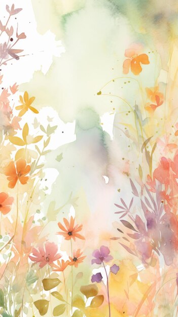 Premium AI Image | Watercolor natural floral background Illustration AI ... Premium AI Image | Watercolor natural floral background Illustration AI ...