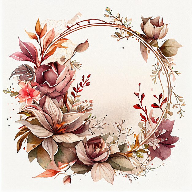 Premium Photo | Watercolor natural floral frame generative ai Premium Photo | Watercolor natural floral frame generative ai