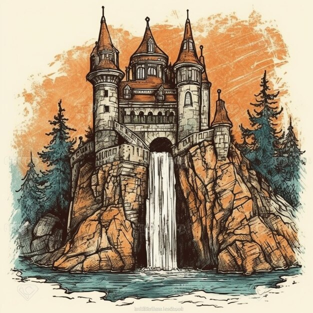 Premium Photo | Watercolor painting of a magnificent castle Premium Photo | Watercolor painting of a magnificent castle