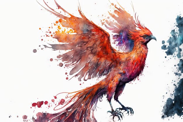 Premium AI Image | Watercolor painting of a phoenix bird on a white ... Premium AI Image | Watercolor painting of a phoenix bird on a white ...