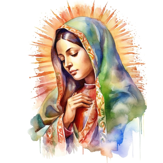 Premium AI Image | A watercolor painting of a virgin mary Premium AI Image | A watercolor painting of a virgin mary