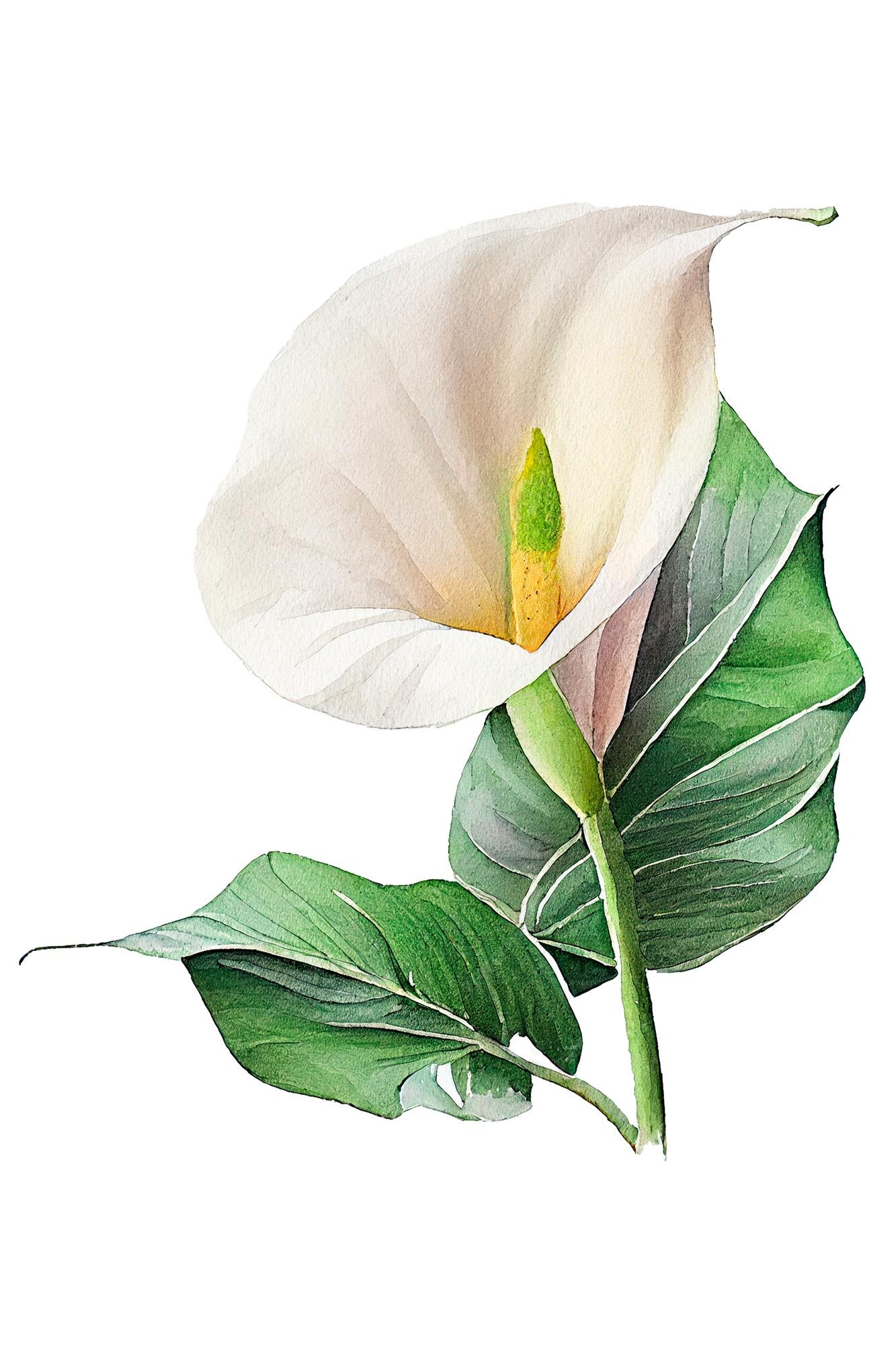 Premium Photo | Watercolor white calla lilies and green leaves border ... Premium Photo | Watercolor white calla lilies and green leaves border ...