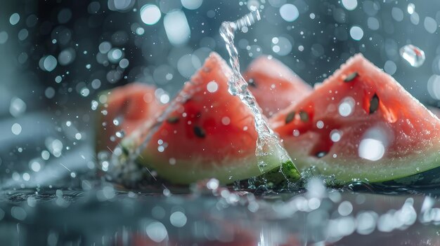 Watermelon Splash Watermelon slices splashed with water | Premium AI ... Watermelon Splash Watermelon slices splashed with water | Premium AI ...