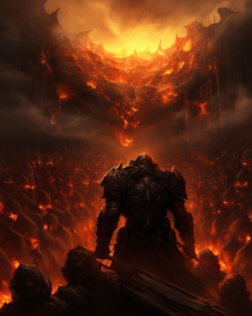 Premium AI Image | Way to the hell surreal fantasy painting war scene ... Premium AI Image | Way to the hell surreal fantasy painting war scene ...