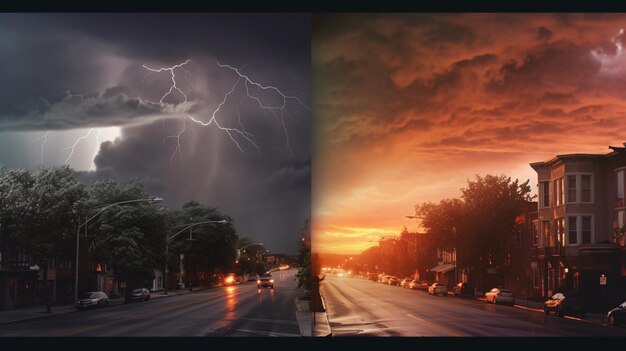 Premium AI Image | Weather effects composition Premium AI Image | Weather effects composition