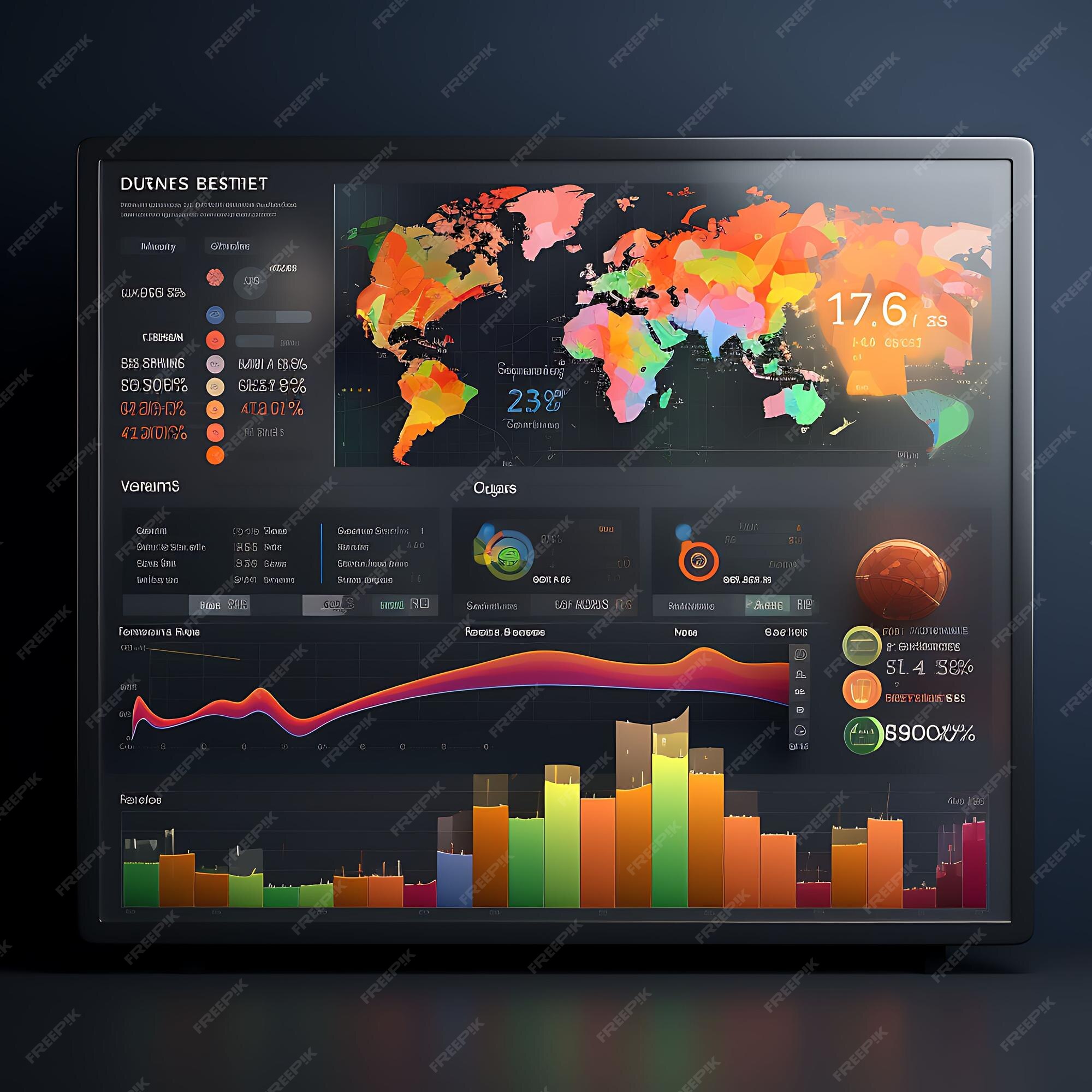 Premium AI Image | Web Dashboard Analytics Data Analytics Dashboard Widget Based Layout Profe ...