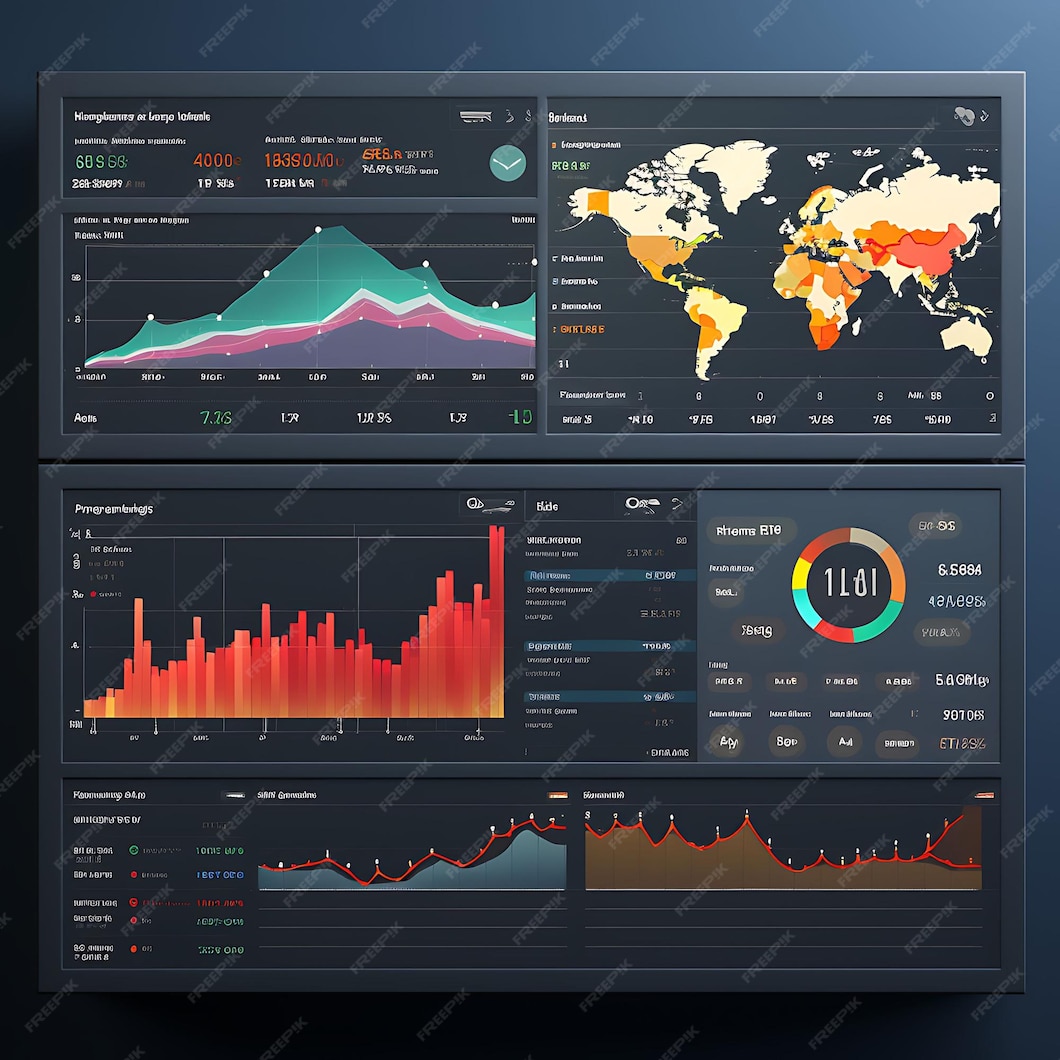 Premium AI Image | Web Dashboard Analytics Data Analytics Dashboard Widget Based Layout Profe ...