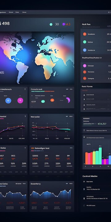 Premium AI Image | Web Dashboard Analytics Data Analytics Dashboard Widget Based Layout Profe ...