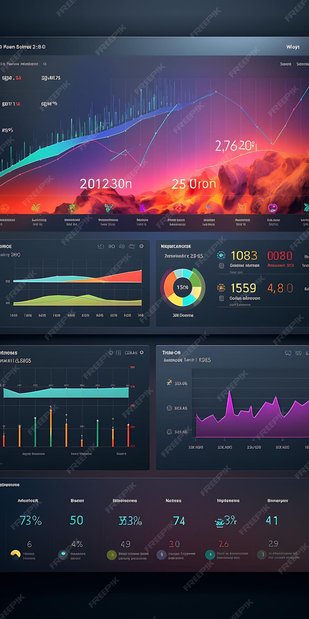 Premium AI Image | Web Dashboard Analytics Data Analytics Dashboard Widget Based Layout Profe ...
