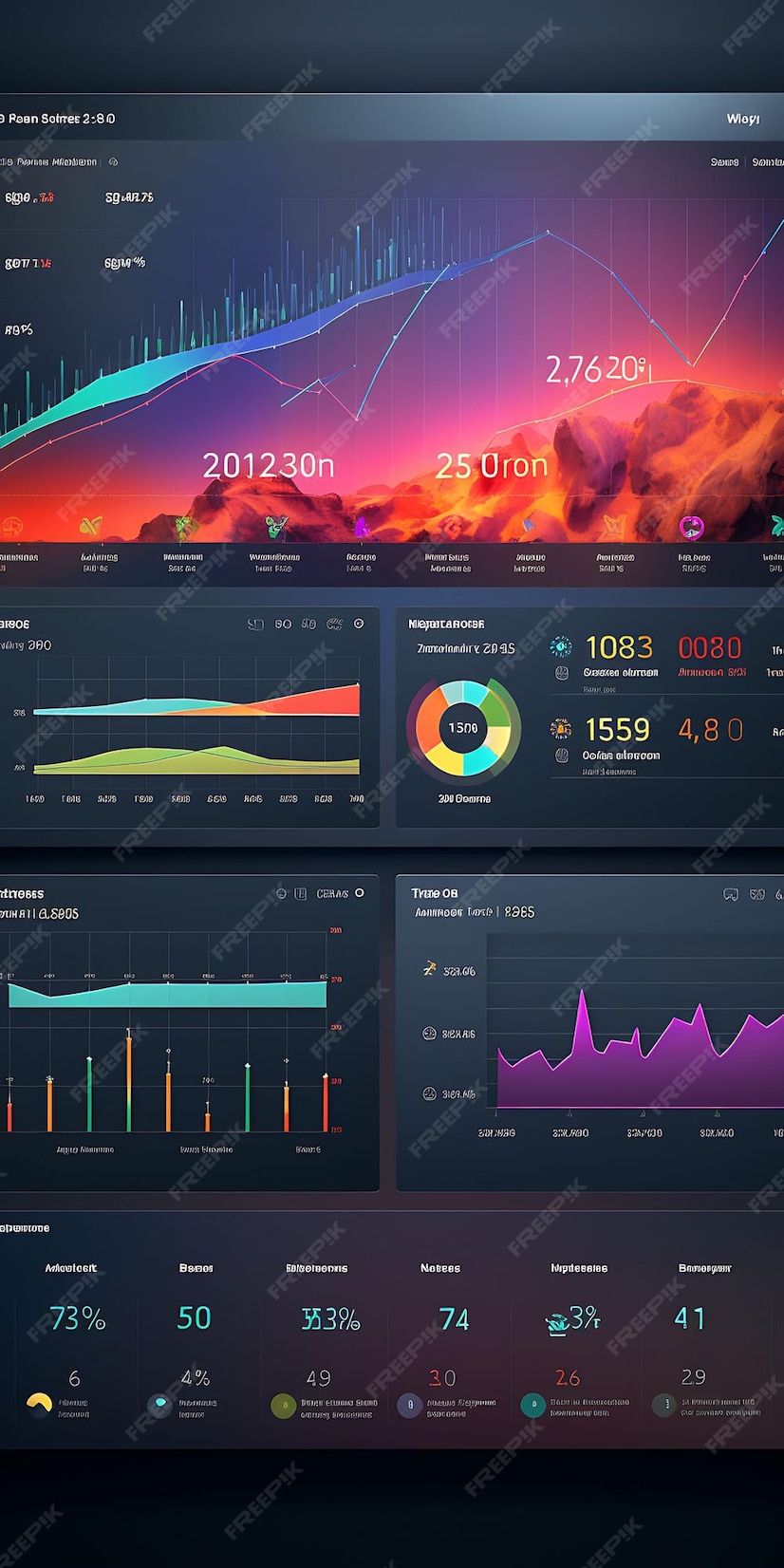 Premium AI Image | Web Dashboard Analytics Data Analytics Dashboard Widget Based Layout Profe ...