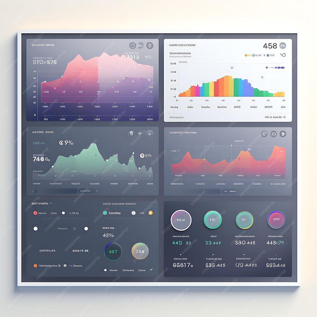 Premium AI Image | Web Dashboard Analytics Data Analytics Dashboard Widget Based Layout Profe ...