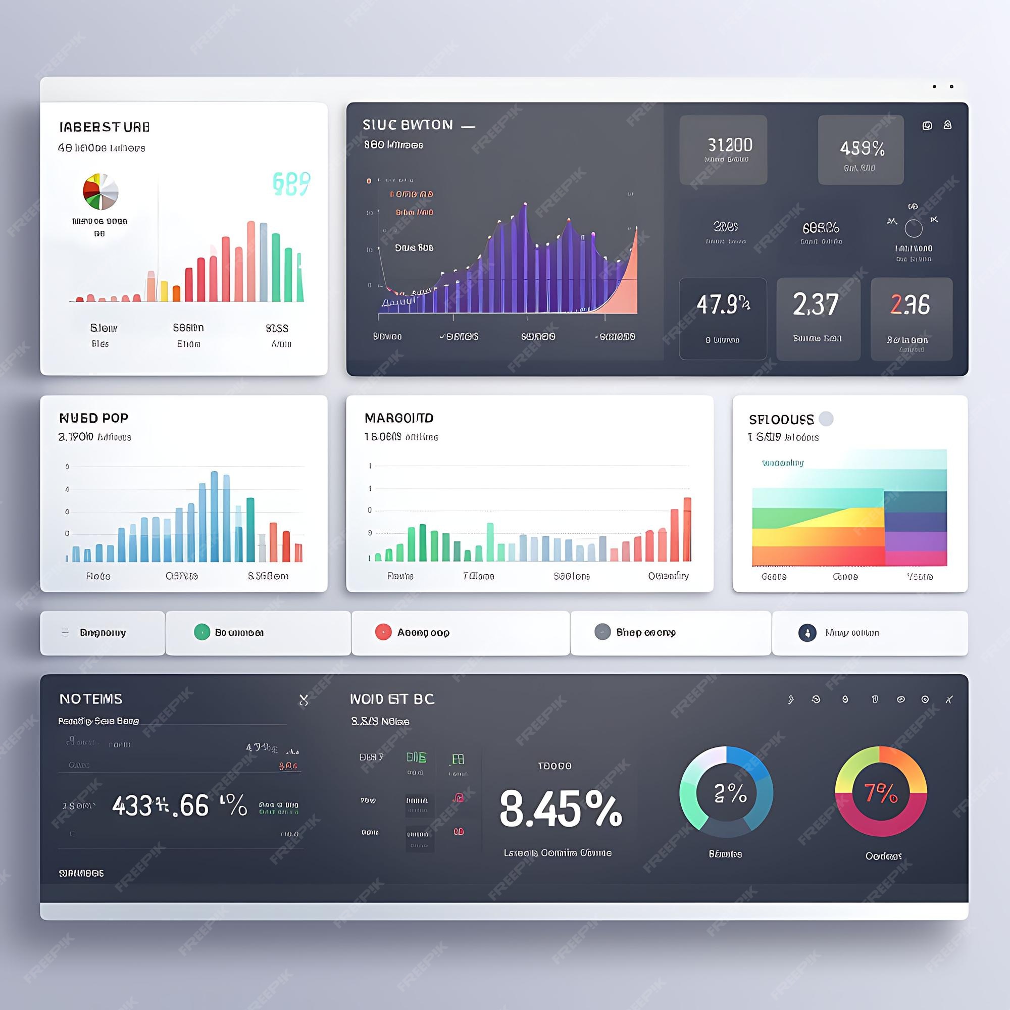 Premium AI Image | Web Dashboard Analytics Data Analytics Dashboard Widget Based Layout Profe ...