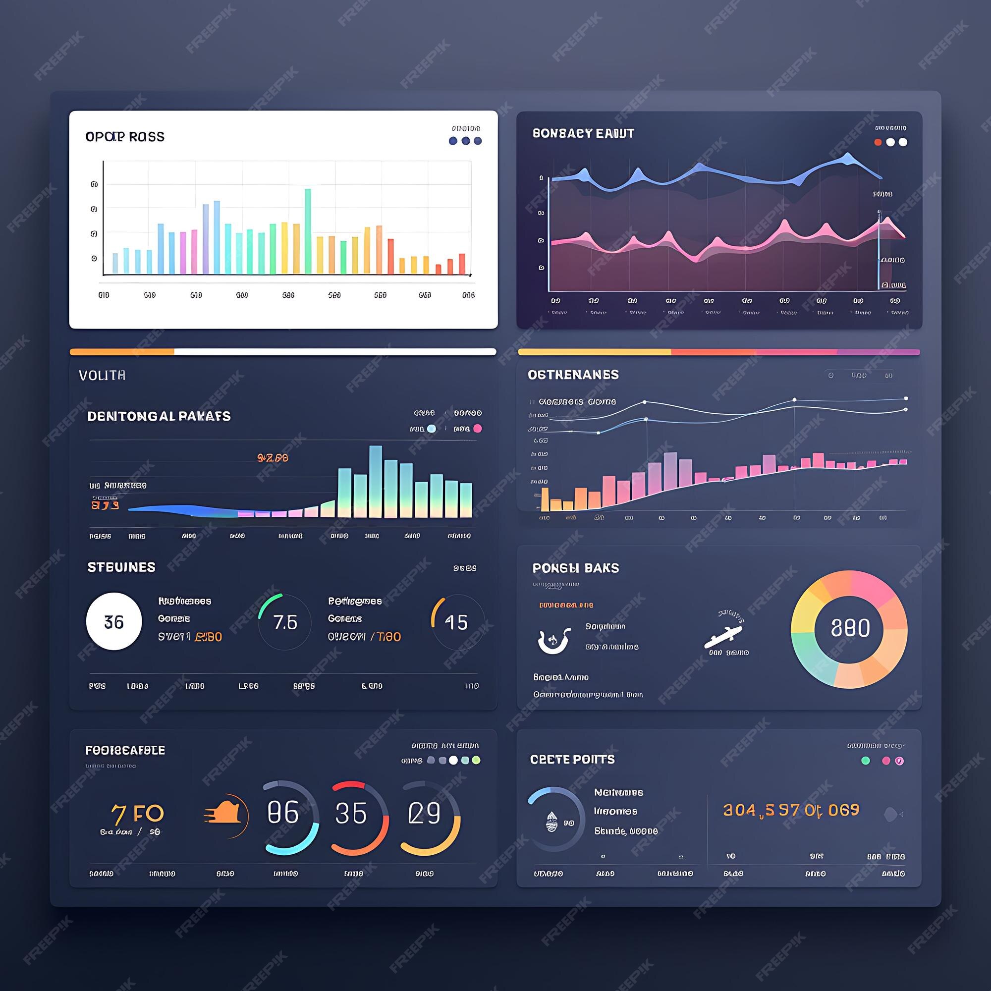 Premium AI Image | Web Dashboard Analytics Data Analytics Dashboard Widget Based Layout Profe ...