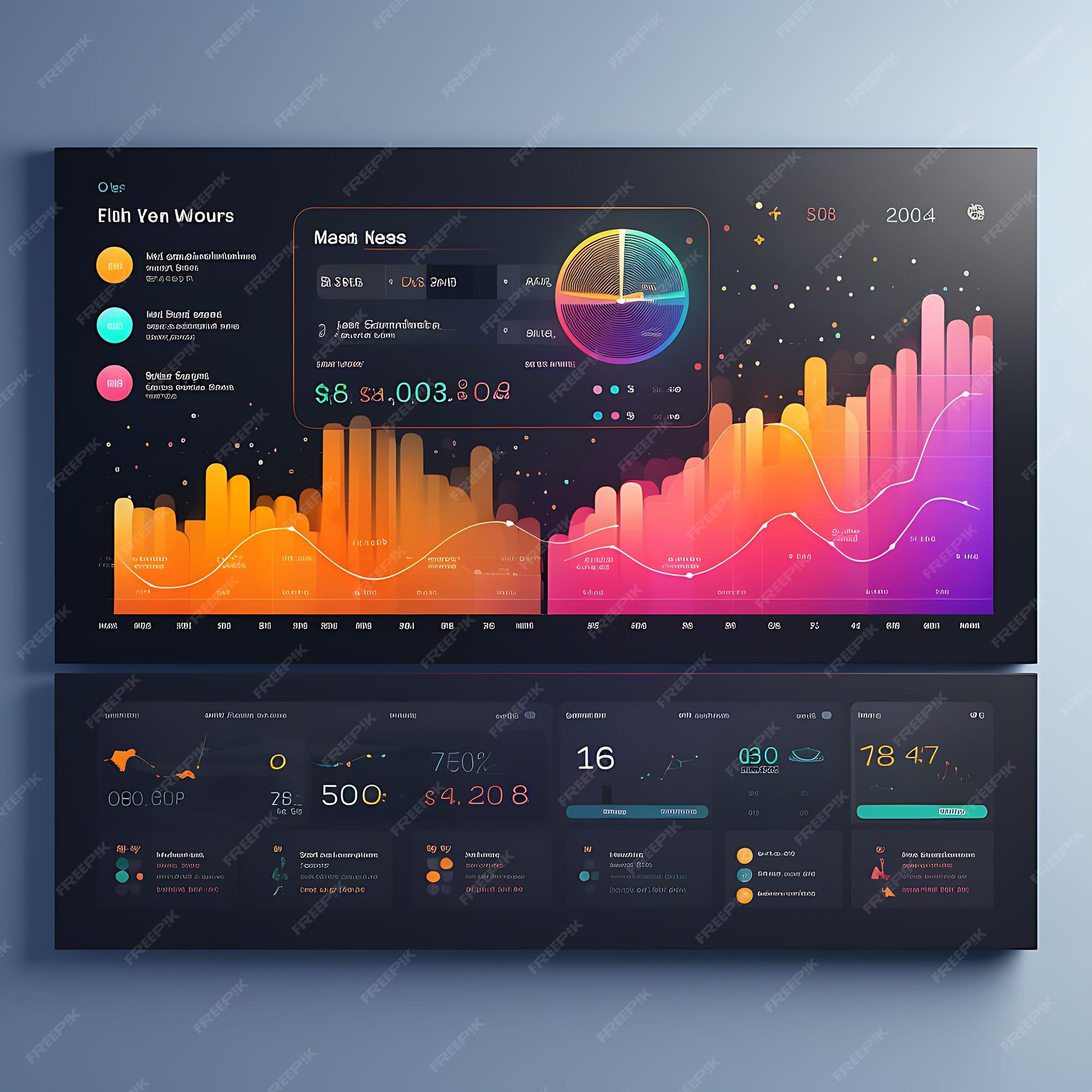 Premium AI Image | Web Dashboard Analytics Data Analytics Dashboard Widget Based Layout Profe ...