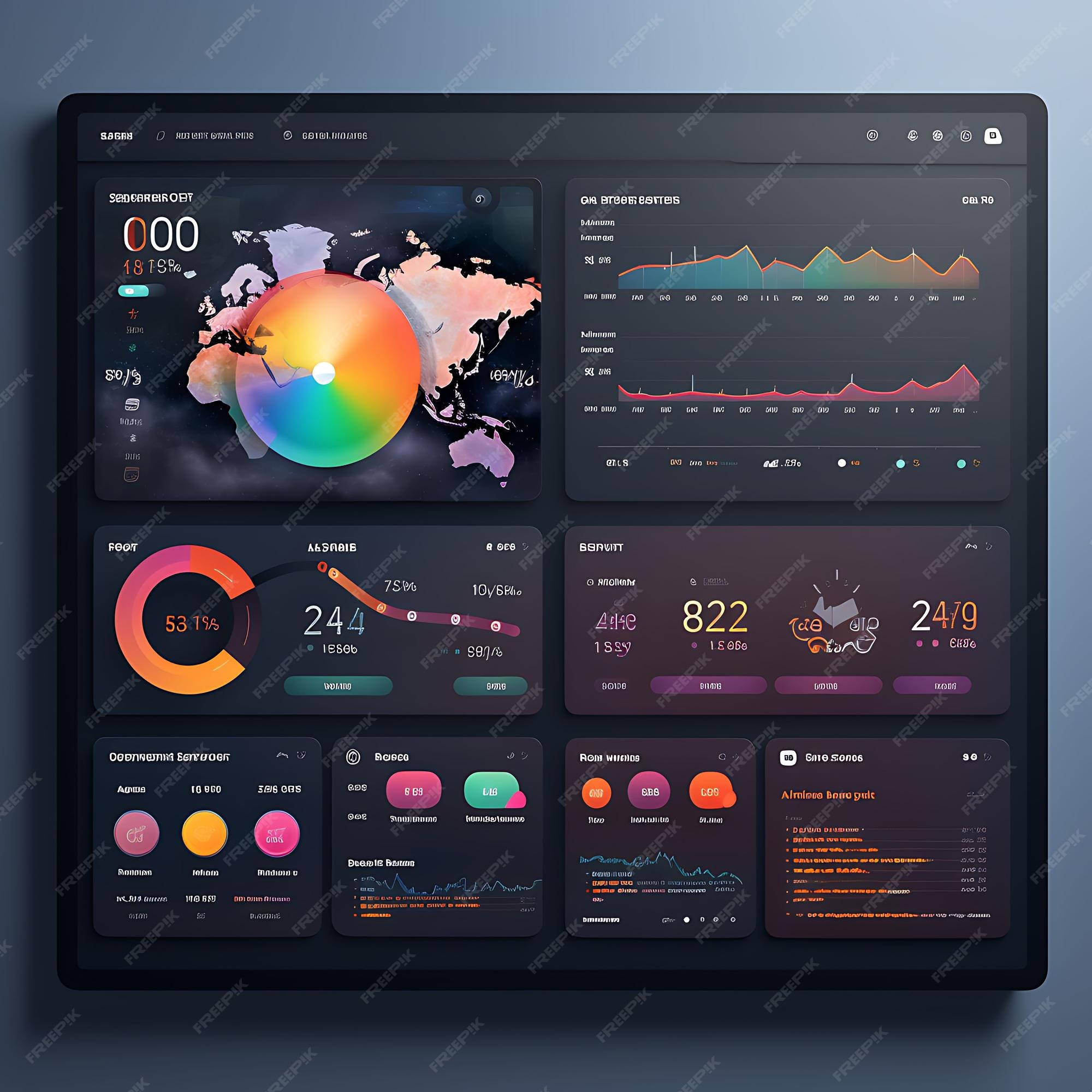 Premium AI Image | Web Dashboard Analytics Data Analytics Dashboard Widget Based Layout Profe ...