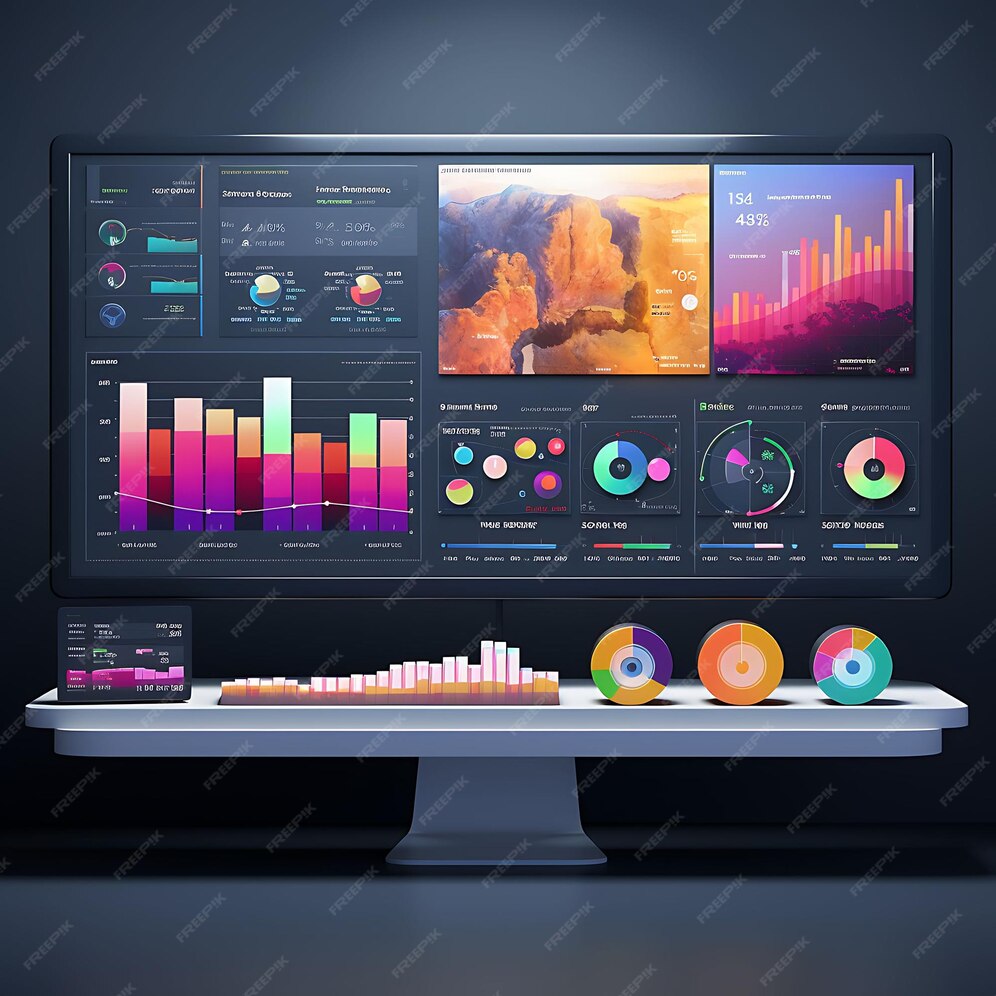 Premium AI Image | Web Dashboard Analytics Data Analytics Dashboard Widget Based Layout Profe ...