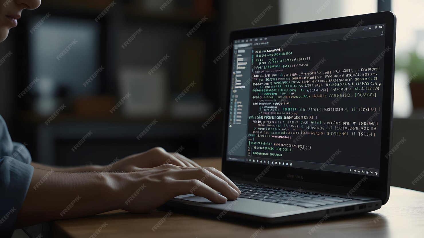 Web developer do programming on the computer programmer writing program code Coding | Premium AI ...