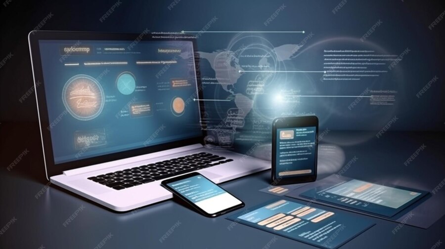 Premium Photo | Web development coding and programming responsive ...