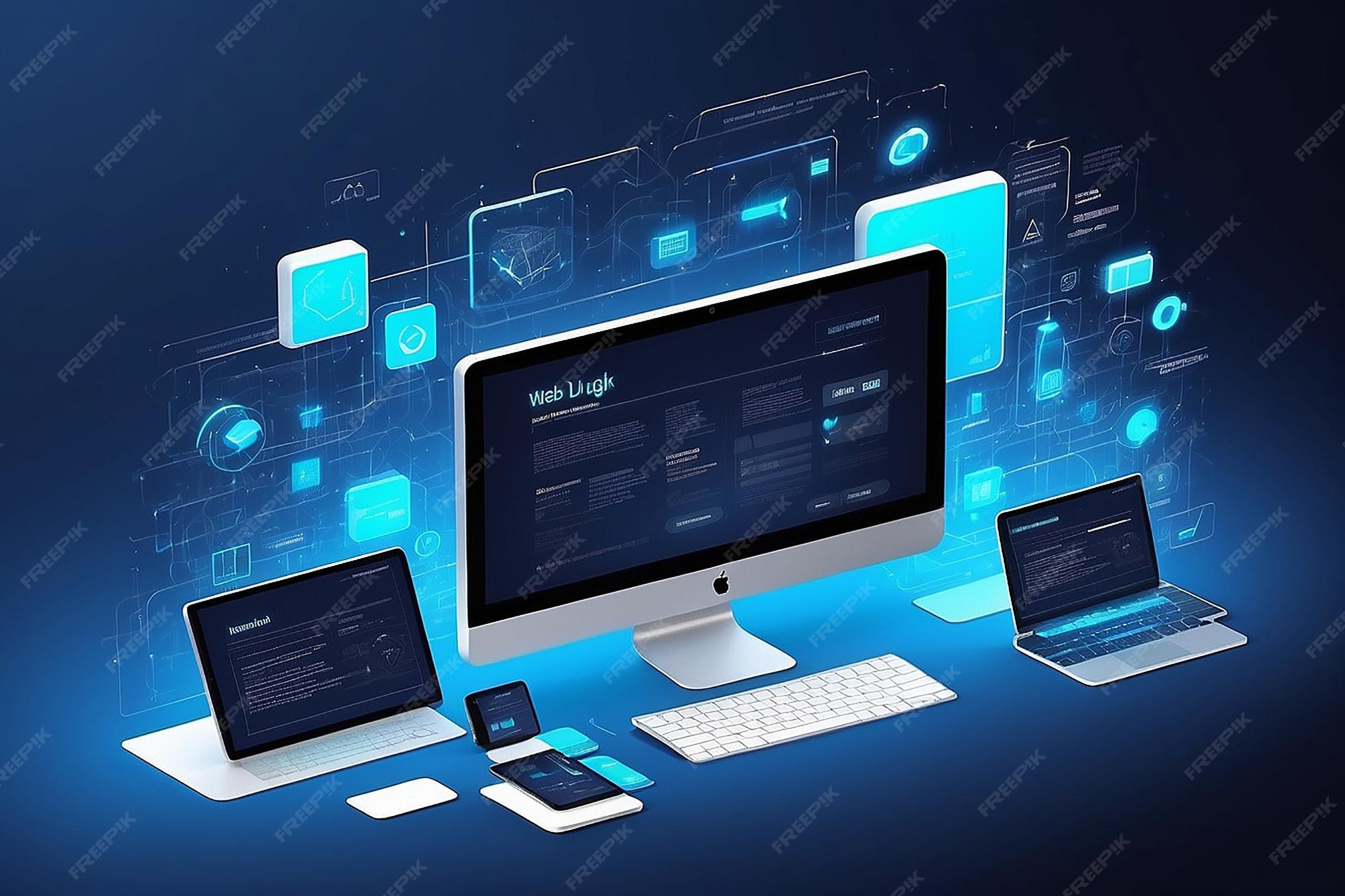 Premium Photo | Web UIUX design web development concept Web design application design coding