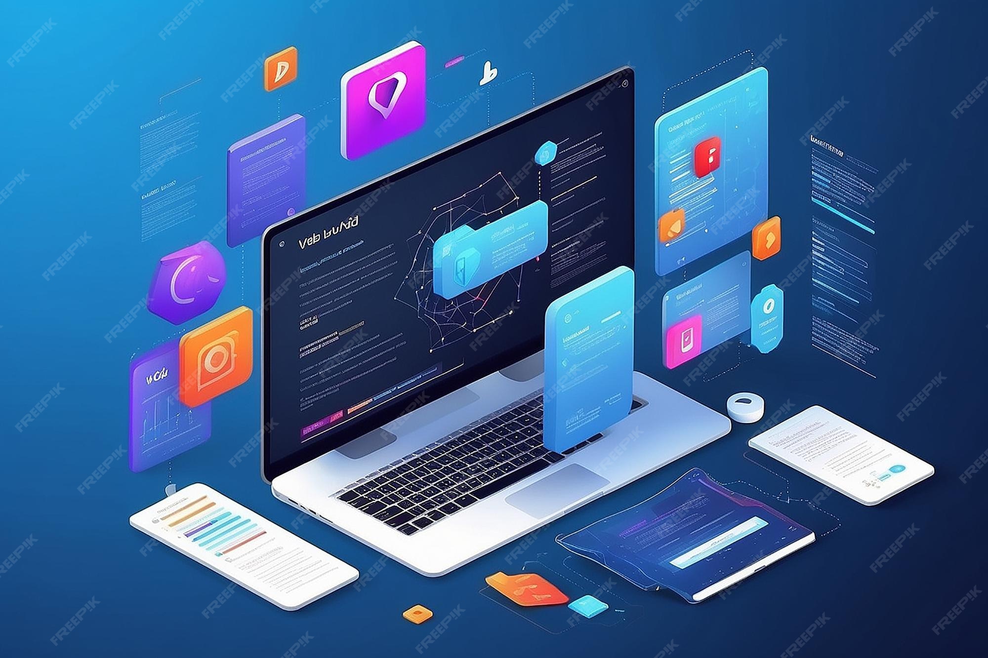 Premium Photo | Web UIUX design web development concept Web design application design coding