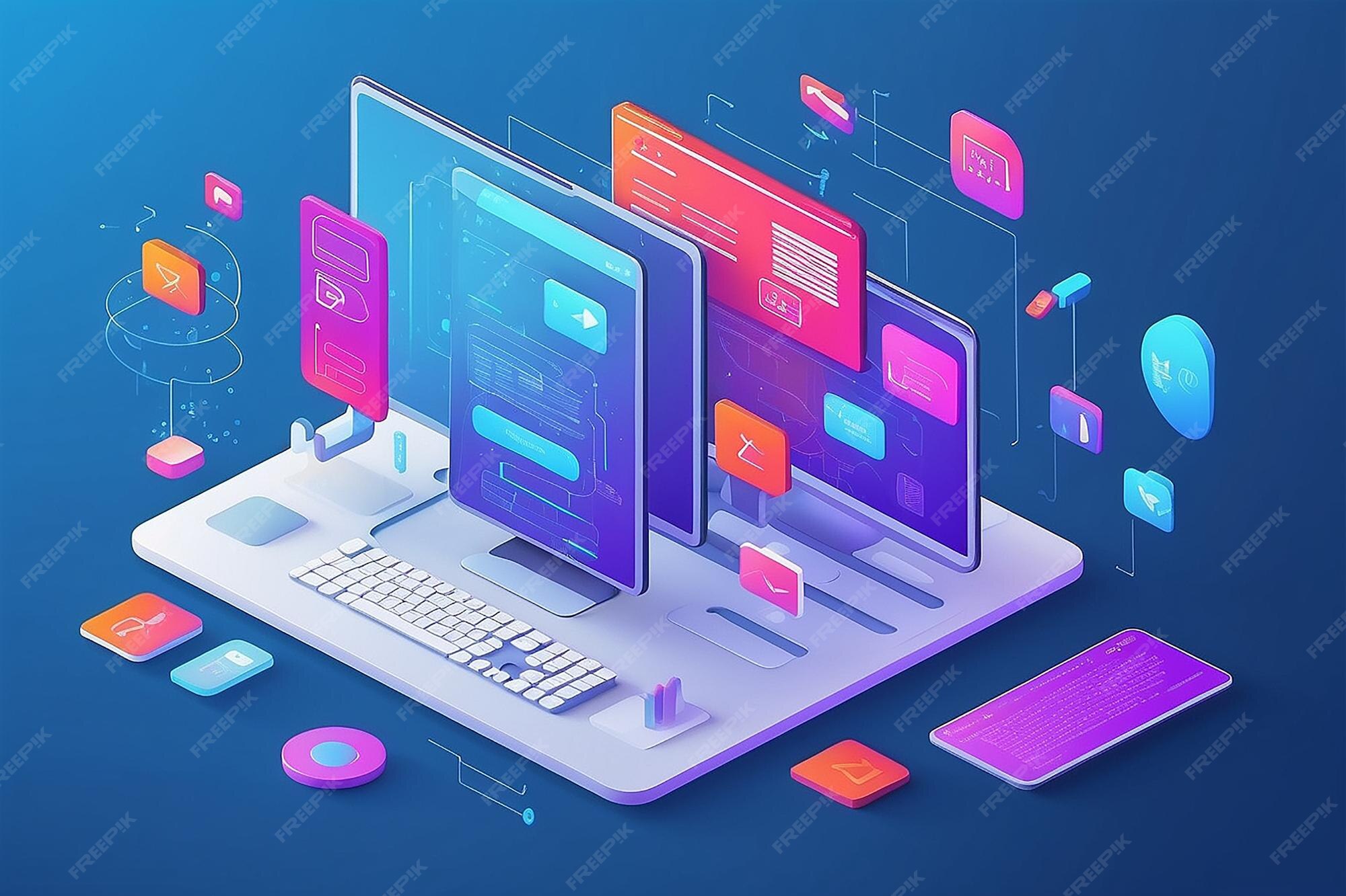 Premium Photo | Web UIUX design web development concept Web design application design coding