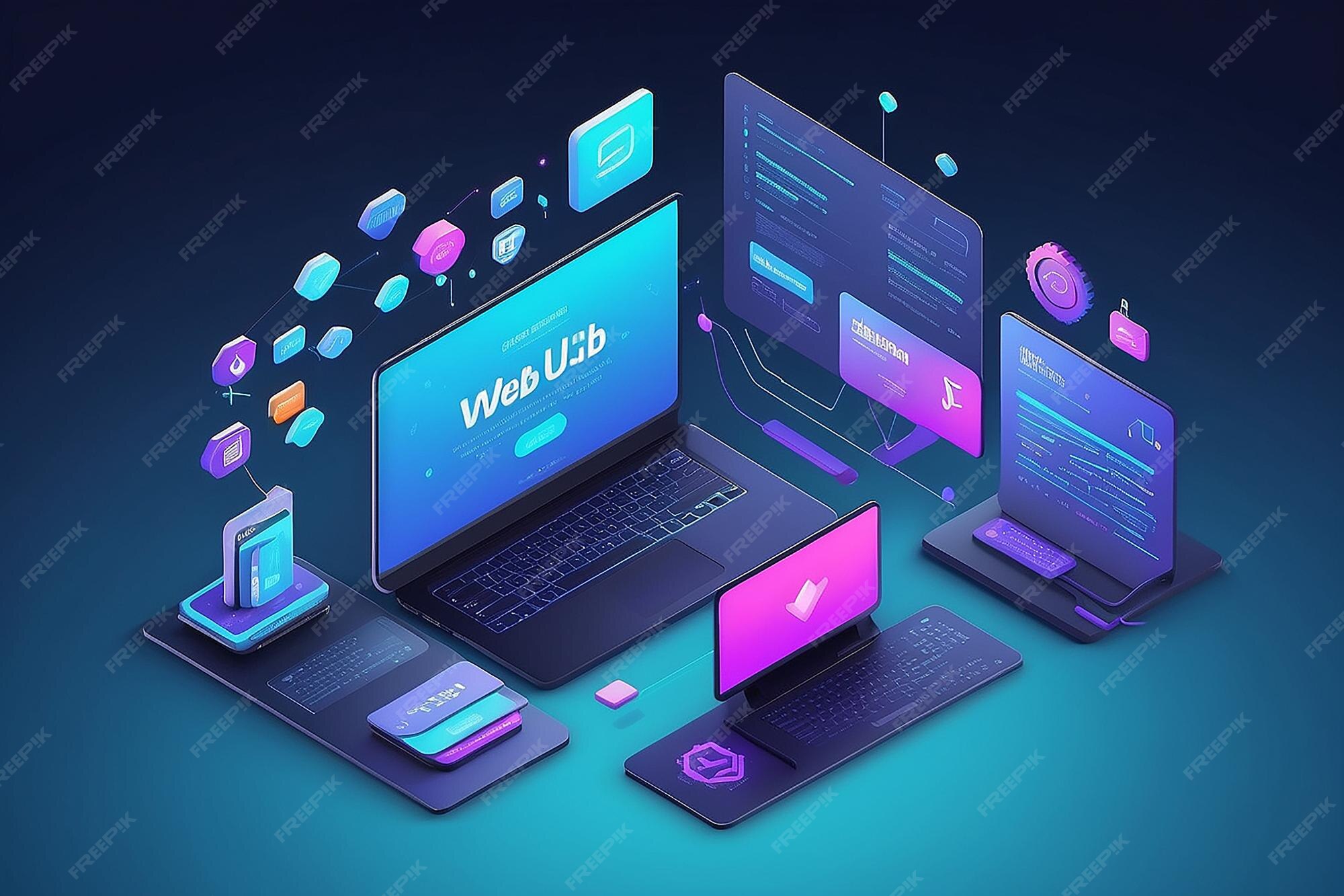 Premium Photo | Web UIUX design web development concept Web design application design coding