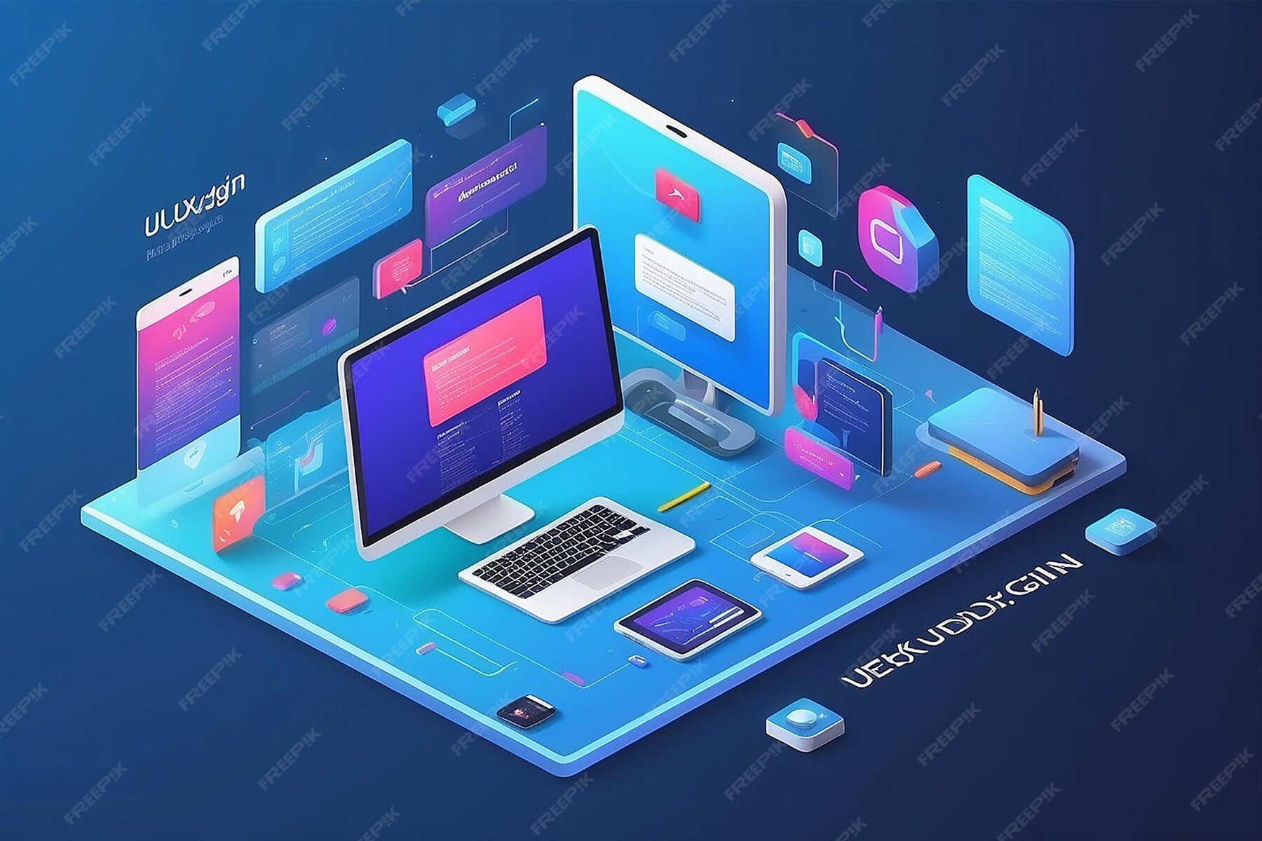 Premium Photo | Web UIUX design web development concept Web design application design coding