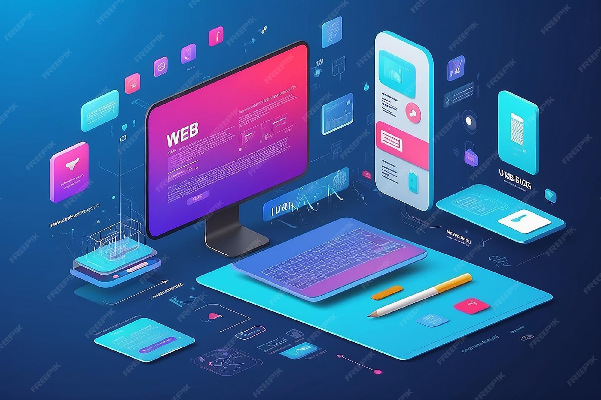 Premium Photo Web Uiux Design Web Development Concept Web Design Application Design Coding