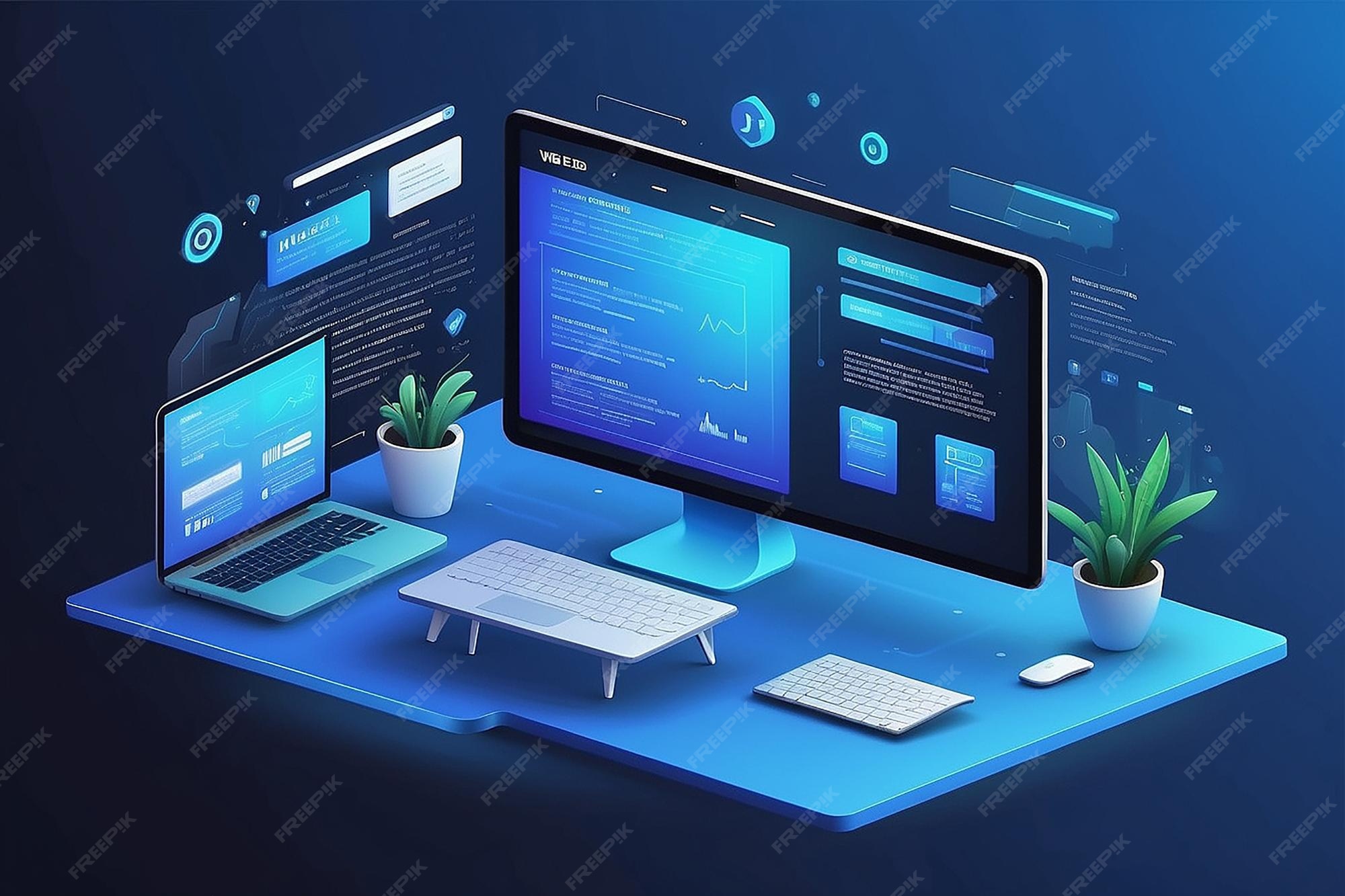 Premium Photo | Web UIUX design web development concept Web design application design coding