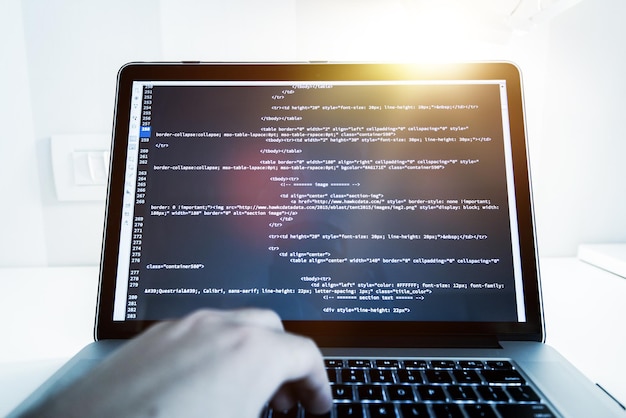 Premium Photo | Website programming concept working programmer ...