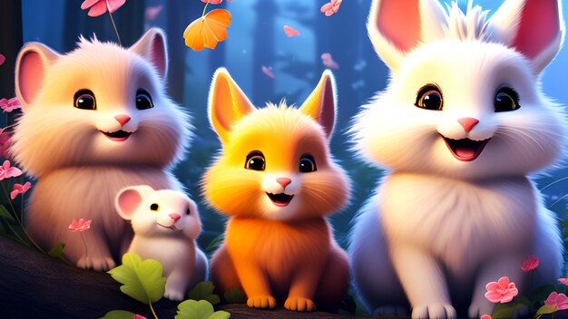 Premium AI Image | Whimsical designs with cute animals perfect for ... Premium AI Image | Whimsical designs with cute animals perfect for ...