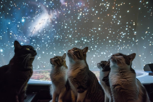 Whimsical feline adventure in space | Premium AI-generated image Whimsical feline adventure in space | Premium AI-generated image