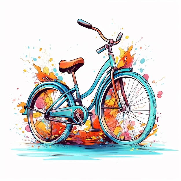 Premium Photo | Whimsical Ride HandDrawn Cartoon Bicycle Illustration Premium Photo | Whimsical Ride HandDrawn Cartoon Bicycle Illustration