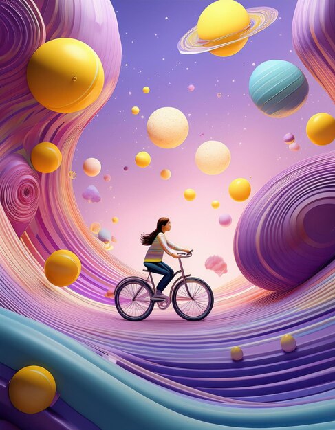 Whimsical Space Bicycle Adventure | Premium AI-generated image Whimsical Space Bicycle Adventure | Premium AI-generated image