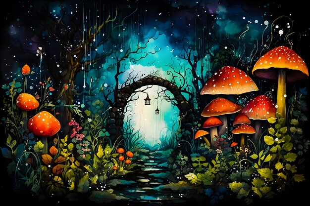 Premium AI Image | Whimsical Woodlands A Storybook Journey Premium AI Image | Whimsical Woodlands A Storybook Journey