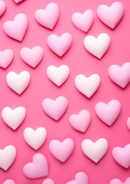 Premium Ai Image White Hearts On Barbie Pink Background Valentines Day Generative Ai