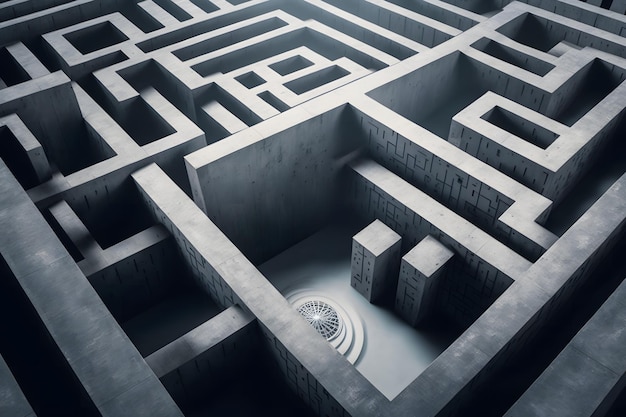 Premium AI Image | White labyrinth complex problem solving concept ... Premium AI Image | White labyrinth complex problem solving concept ...