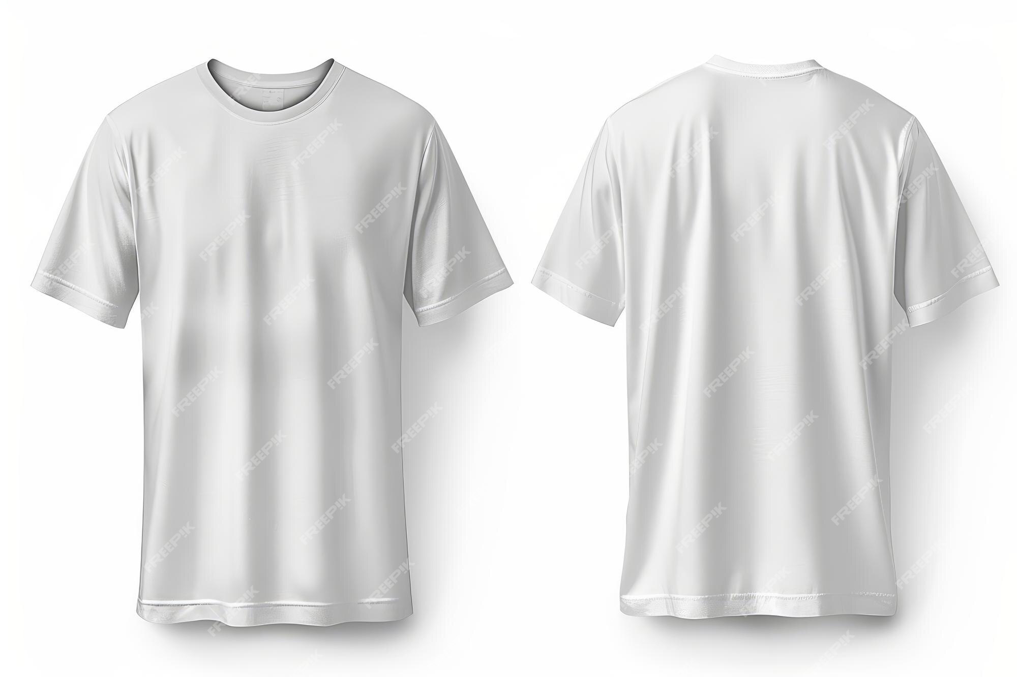 White Men S Classic T Shirt Displayed Front And Back On Plain White