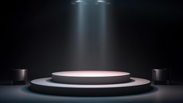 Premium Photo | A white round podium with a white circle in the middle. Premium Photo | A white round podium with a white circle in the middle.
