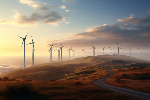 Premium AI Image | Wind farm engineers Premium AI Image | Wind farm engineers