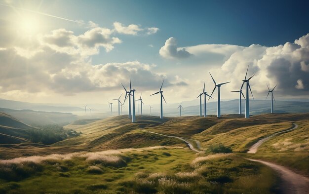 Premium AI Image | A Wind Farm Generative Ai Premium AI Image | A Wind Farm Generative Ai