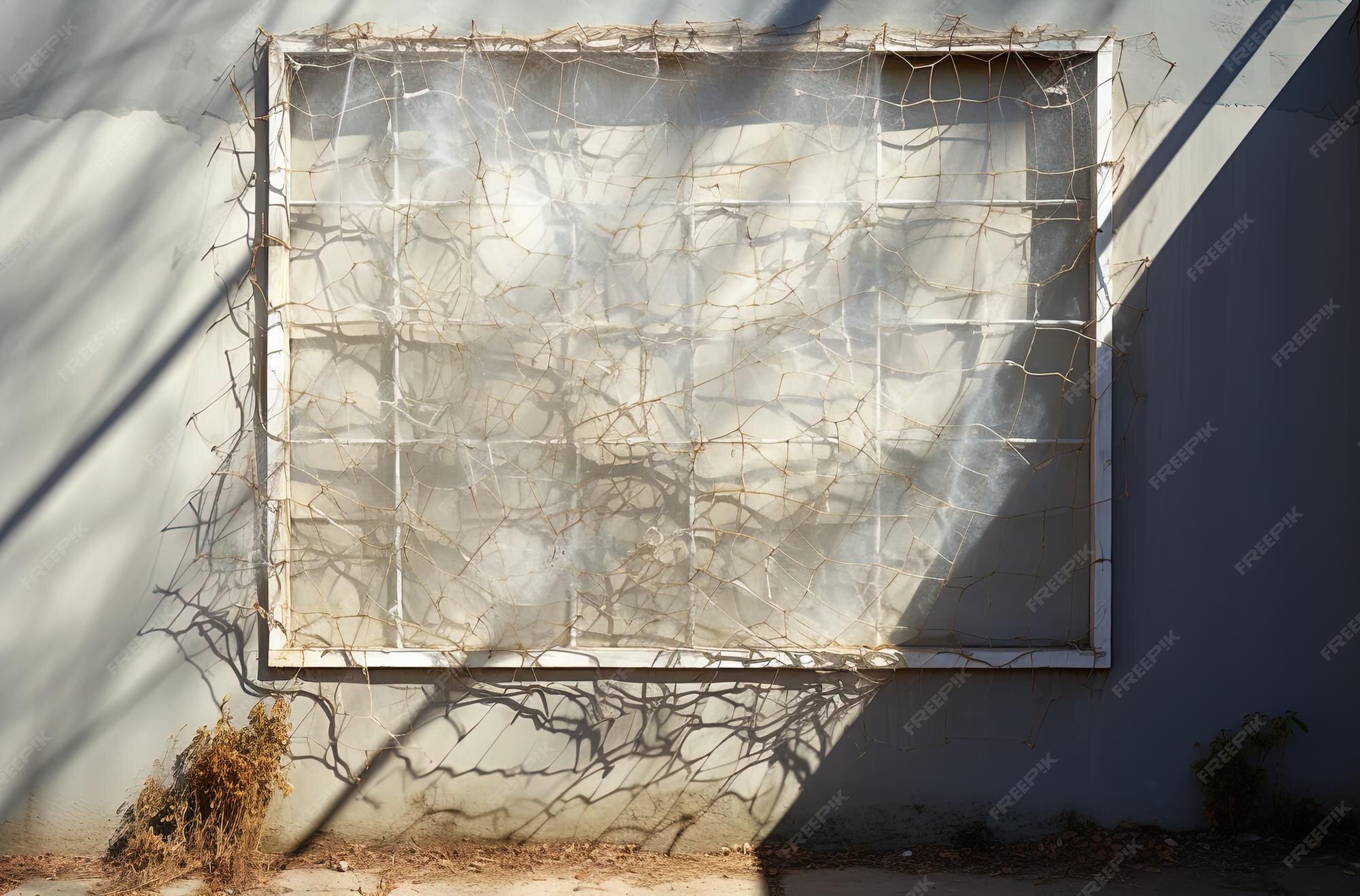 Premium Ai Image A Window With A Broken Pane Of Glass