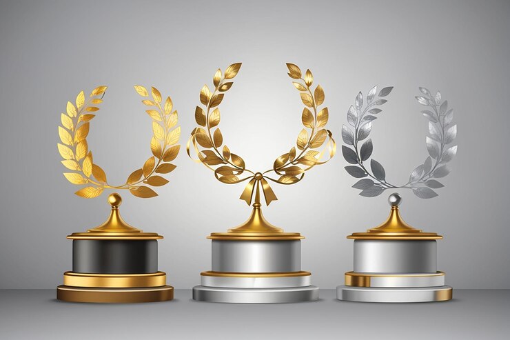 Premium Photo | Winner background with golden silver and bronze laurel ... Premium Photo | Winner background with golden silver and bronze laurel ...