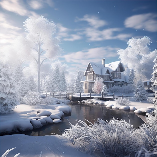 Premium AI Image | Winter wonderland scene generated by AI Premium AI Image | Winter wonderland scene generated by AI